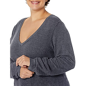 Wildfox Women's Deep V-Neck Baggy Beach Sweatshirt, Clean Black, X-Large