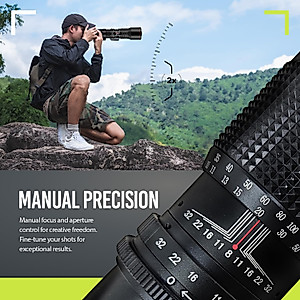 Big Mike’s High-Power 500mm/1000mm f/8 Manual Telephoto Lens for Nikon DSLR, Black