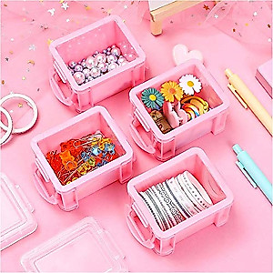 6 Pack Mini Storage Boxes Plastic Storage Box Organiser Box with Lid Small Storage Bin Box