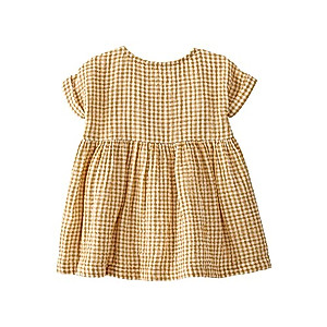 little planet by carter's baby-girls Baby & Toddler Girls' Organic Cotton Dress, Gold Plaid, 4
