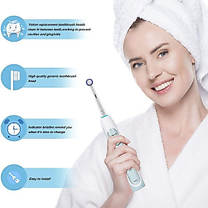 Replacement Toothbrush Heads Compatible with Oral B Braun, 4 Pack Professional Electric Toothbrush Heads Sensitive Clean Brush Heads Refill for Oral-B 7000/Pro 1000/9600/ 500/3000/8000