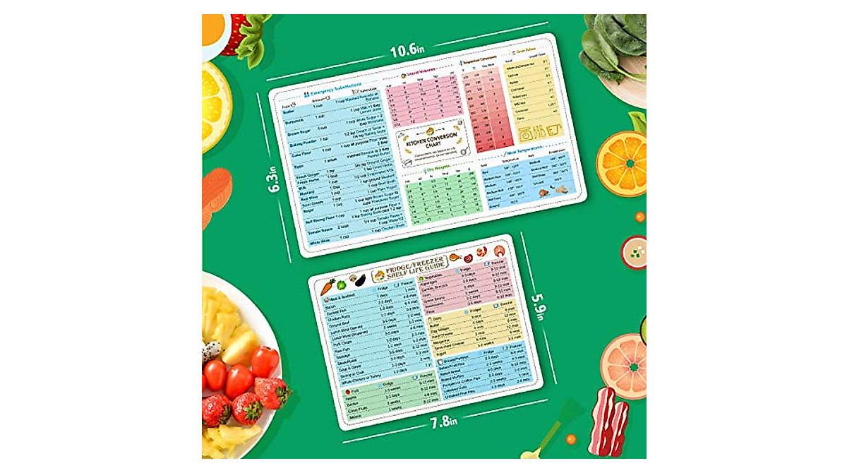 Kitchen Conversion Chart Magnet for Cooking Efficiency