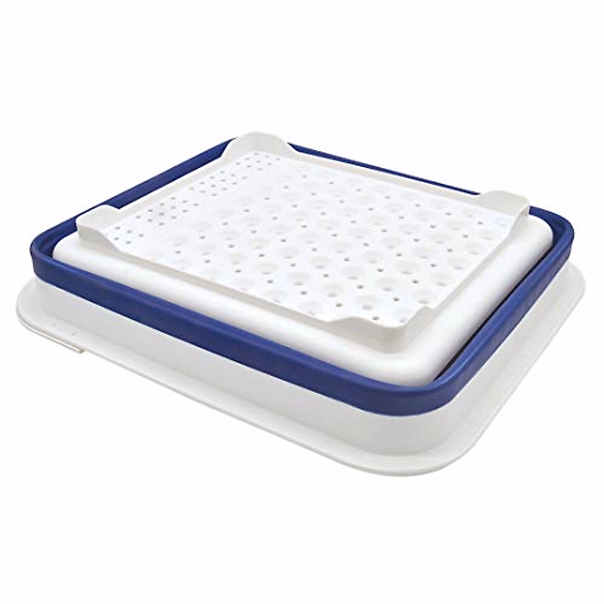 Multifunction KitchenDrying Dish Rack Collapsible Dish Drainer Rack Folding Bowl Drain Rack Tableware Holder Fruit Basket Organizer (Blue)