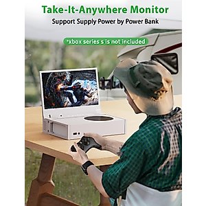 DEPGI 4K 14" Portable Gaming Monitor IPS Screen for Xbox Series S（not Included） with Remote Control, Portable Monitor with HDR10, AMD FreeSync, 2X HDMI for Indoor Outdoor Travel