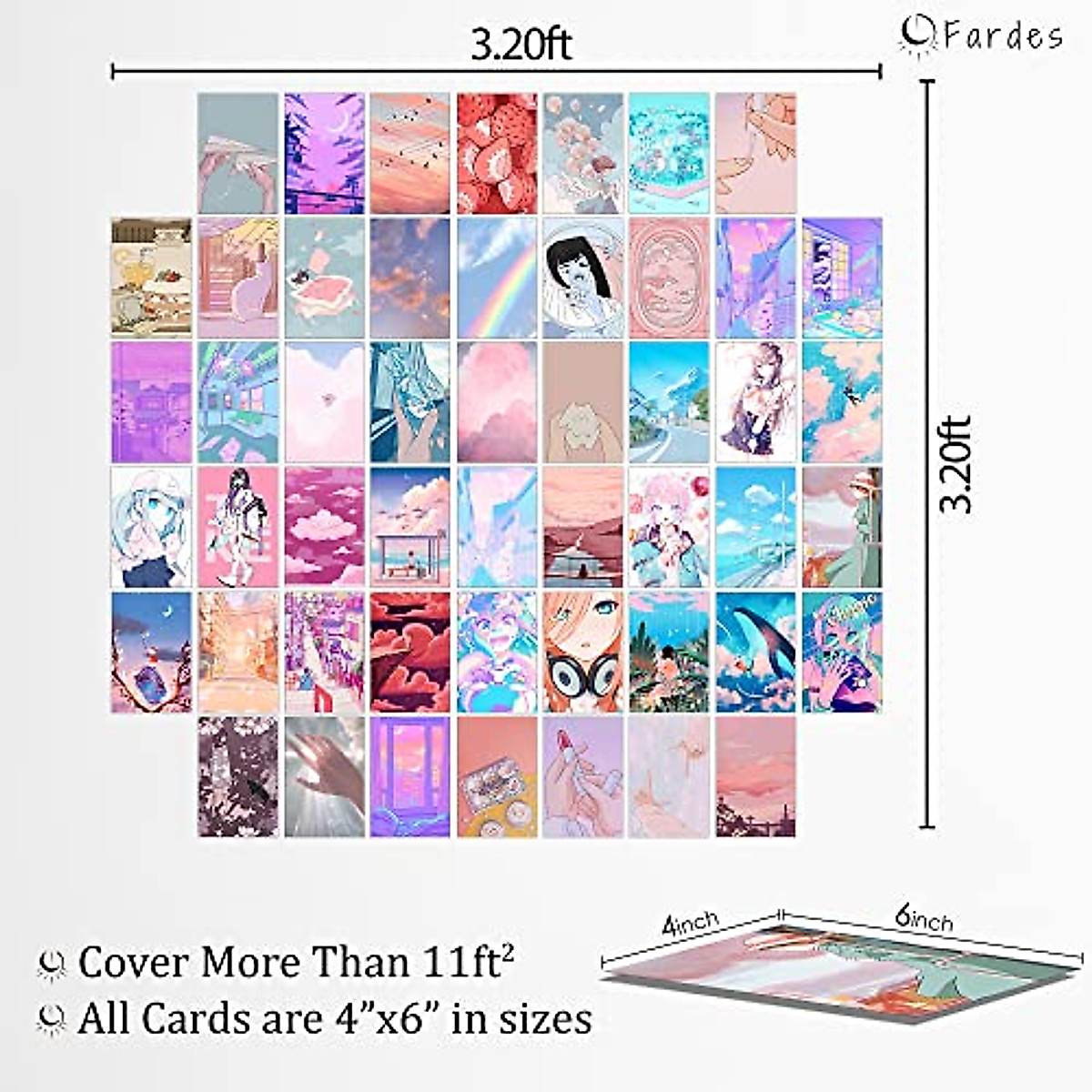 Kawaii Room Decor Aesthetic, 50pcs Kawaii Wall Decor for Anime Room Decor Pink Kawaii Stuff and Kawaii Bedroom Decor for Teen Girls, Kawaii Poster for Anime Walls, Anime Wall Collage Kit, Kawaii Stuff for Room
