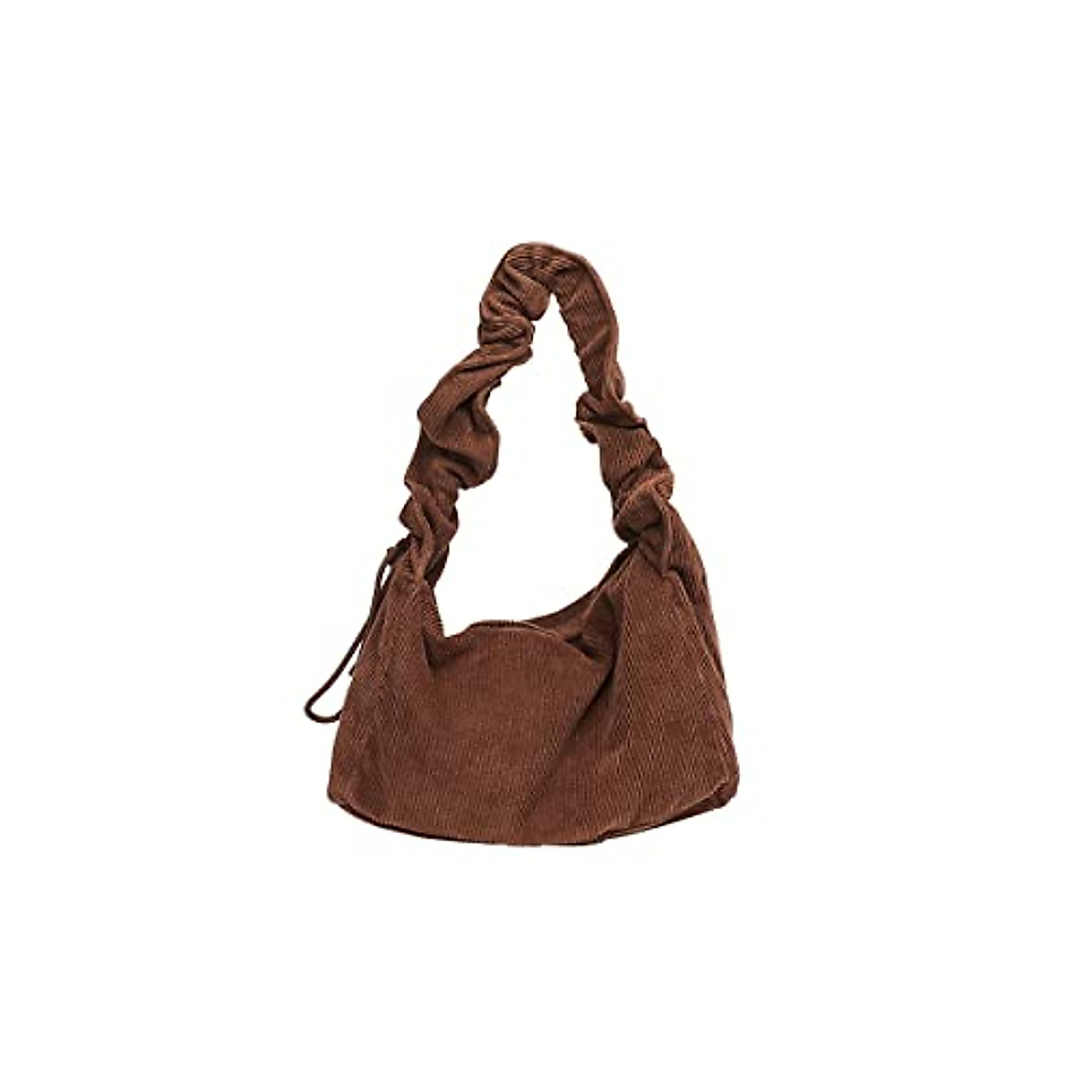 Ulisty Women Small Corduroy Underarm Bag Drawstring Shoulder Bag Casual Handbag Hobo Bag coffee