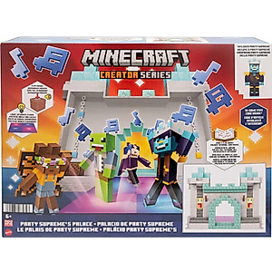Mattel Minecraft Creator Series Playset, Party Supreme’s Palace Toy with Lights, Music & 3.25-inch Action Figure