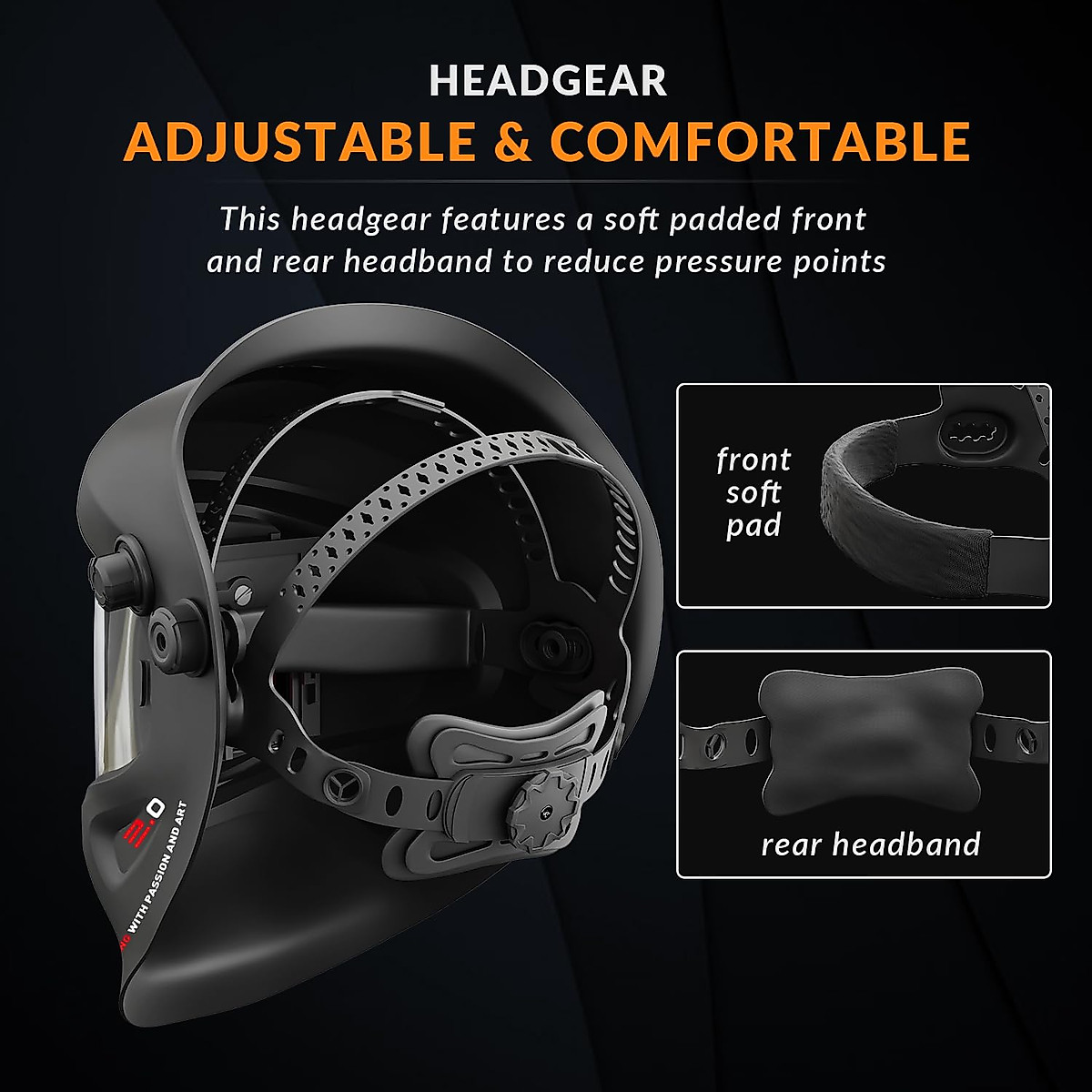 GZ GUOZHI Welding Helmet, True Color Solar Powered Auto Darkening Welding Helmet, Wide Shade Range 4~5/9-9/13 Welding Mask for TIG MIG ARC Weld Grinding (Black)