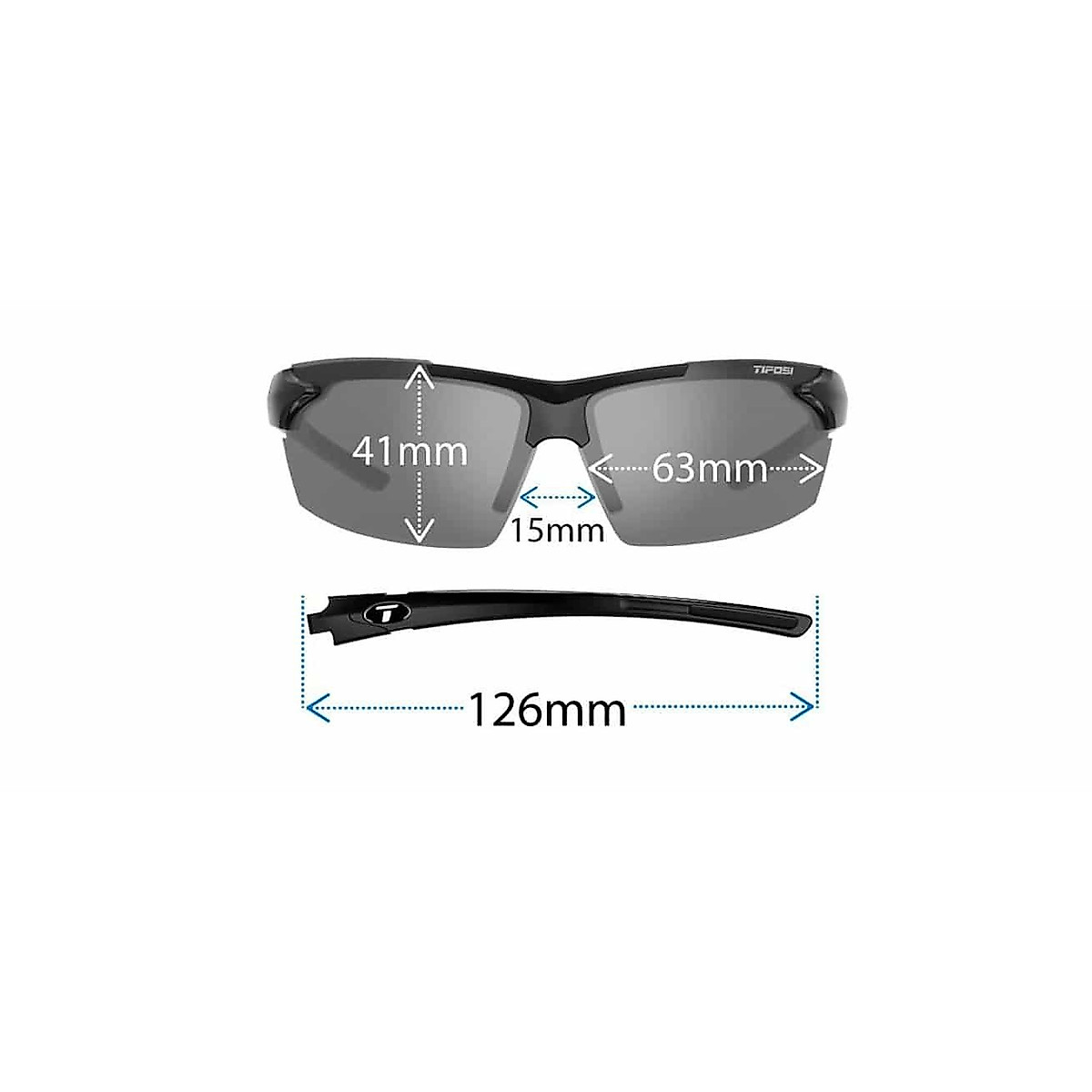 Tifosi Jet 0210400677 Wrap Sunglasses,Metallic Silver Frame/Smoke Blue Lens,One Size