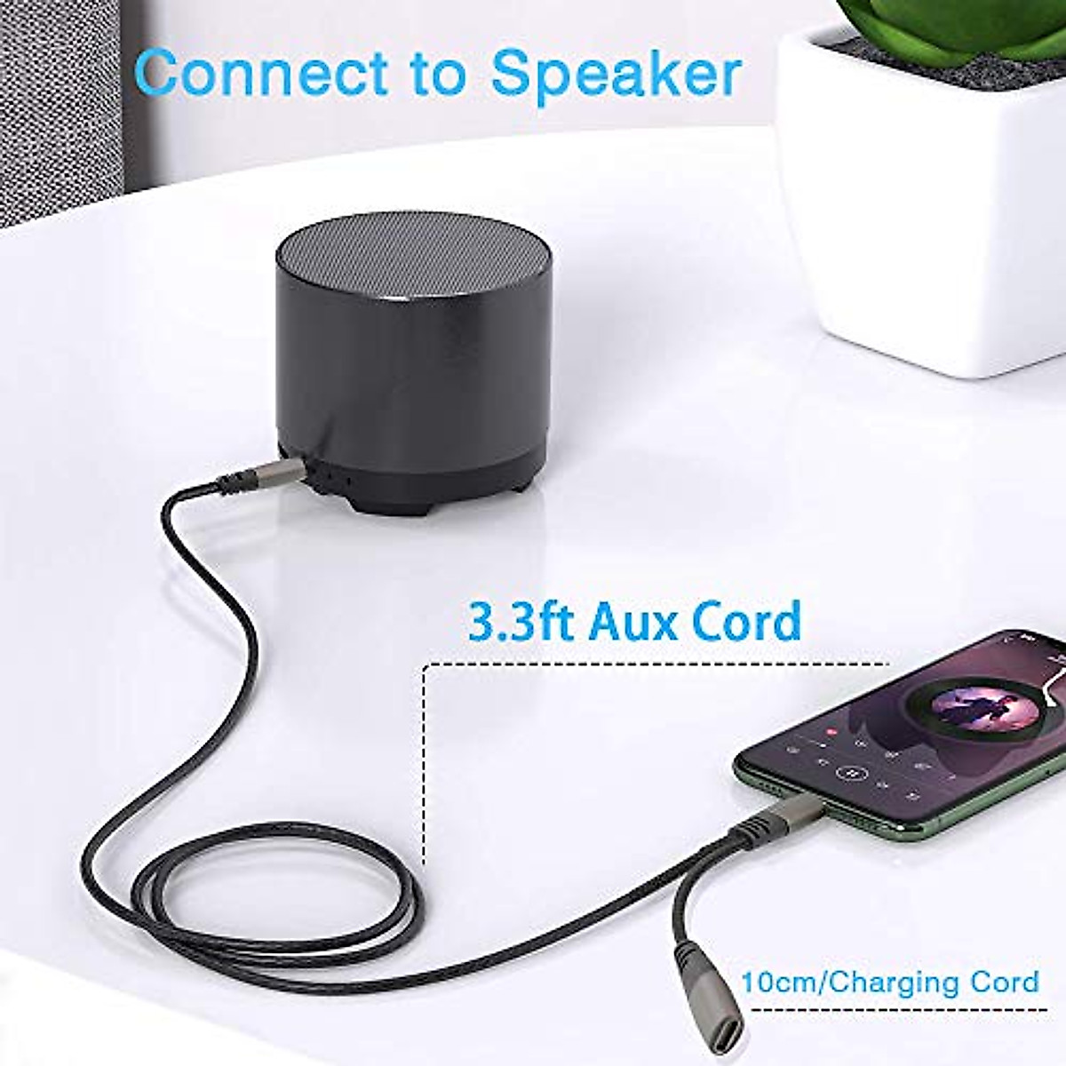 USB C to 3.5mm Aux Cable with Charger, 2 in 1 USB C to 3.5mm Car Stereo Headset Audio Cable with Charging Adapter Compatible with Samsung Galaxy S22/S22 Ultra/S21/S21FE/Note 10, Google Pixel 5/4/3/2