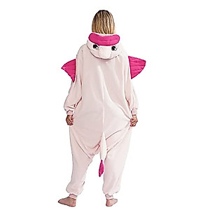 LASSUPIN Adult Pink Blobfish Onesie Pajamas Animal Cosplay Homewear Sleepwear Jumpsuit Costume for Women Men