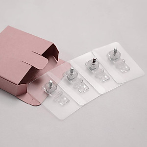 LAIGOO 4 Pcs Screw Adhesive Hook Sticker/Wall Hook Replacement for Banthroom Shelf Floating Shelves