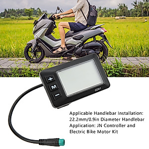 36V 48V LCD GD01 Display, Electric Bicycle Display Meter 5 Pin with Waterproof Plug Suitable for 0.9in/22.2mm E-bike Handlebar