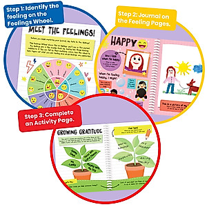 hand2mind Express Your Feelings Journal, Emotions Journal for Kids with Feelings Wheel, Social Emotional Books for Kids, Growth Mindset for Kids, Mindfulness for Kids, Calm Down Corner Supplies
