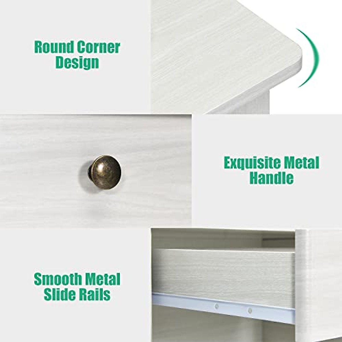 GLOBALWAY 2 Tier Shelves, Study and Writing Three Side, Laptop Table with a Smooth Slide-Out Long Drawer, for Home &Office Computer Desk, White