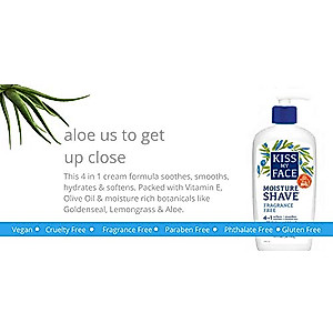 Kiss My Face Fragrance Free Moisture Shave, 11 Fluid Ounce, Pack of 3
