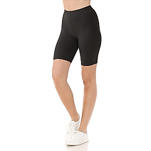 Leggings Depot Women's Buttery Soft Fashion Biker Shorts Athletic Shorts for Yoga, Black, Small