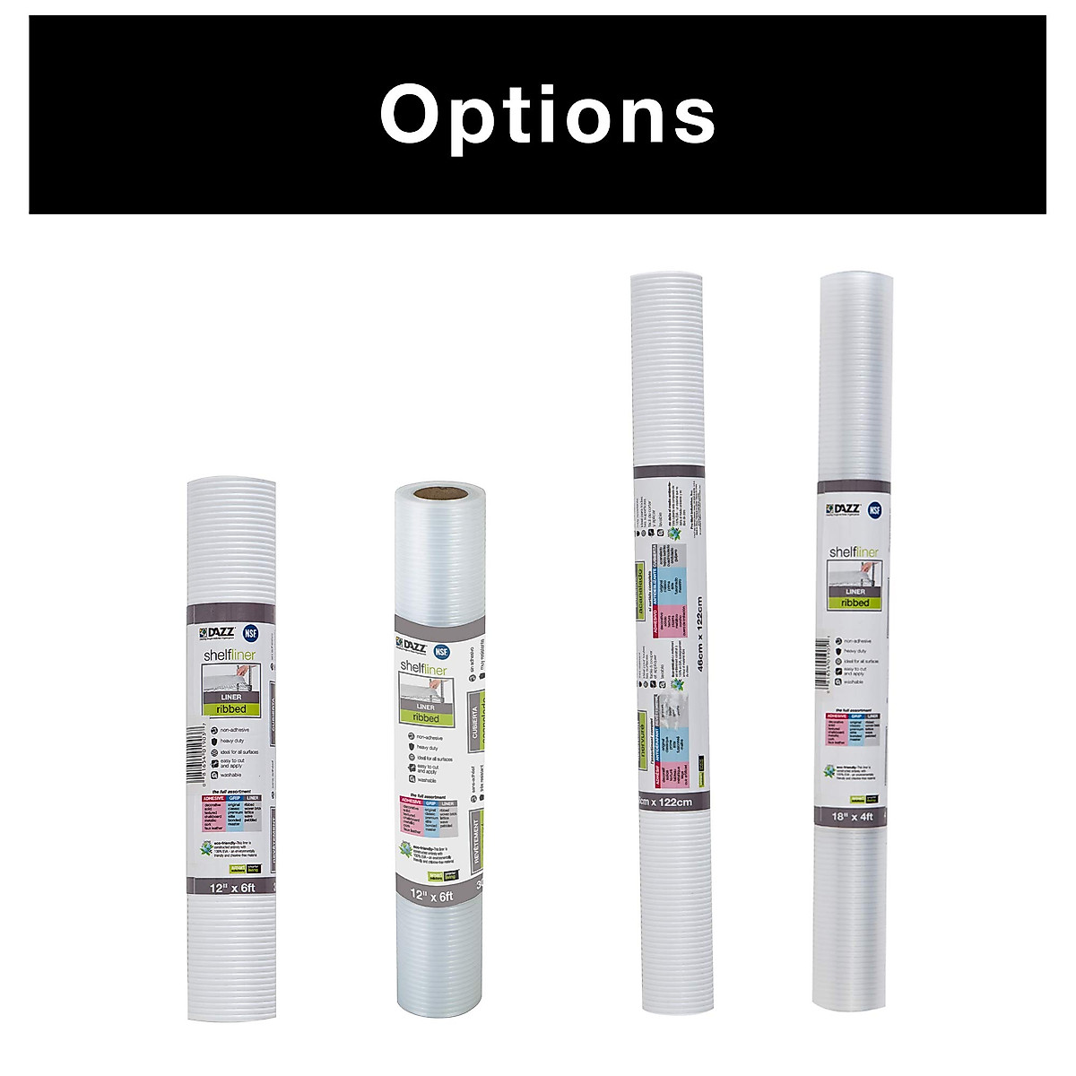 Smart Design Wire Rack Shelf Liner - Ribbed Grip - 12 Inch x 6 Feet - NSF Certified - for Steel Metal Shelves - Home Garage and Kitchen - Clear