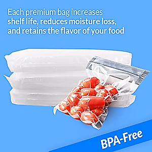 Reli. Vacuum Sealer Bags 6x10 in. | 200 Bags | Pre-Cut Embossed Vacuum Bags for Food | BPA Free | Vacuum Sealer Bags for Sous Vide, Food Storage/Food Prep | Pint Size, Clear