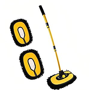 MVEQRRN Upgrade Car Wash Brush Mop with Long Handle,Microfiber Mitt Car Cleaning Supplies Kit Car Wash Kit Tools Accessories