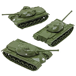 TimMee Toy Tanks for Plastic Army Men - OD Green WW2 3pc - Made in USA