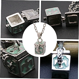 Artibetter 1pc Ashes Necklace Memorial Necklace for Men Women Necklace Mens Stainless Steel Necklaces Square Ashes Pendant Cremation Ashes Memorial Openable Pendant Chain Copper Diffuser