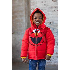 Sesame Street Elmo Infant Baby Boys Zip Up Fashion Winter Coat Puffer Jacket Red 24 Months