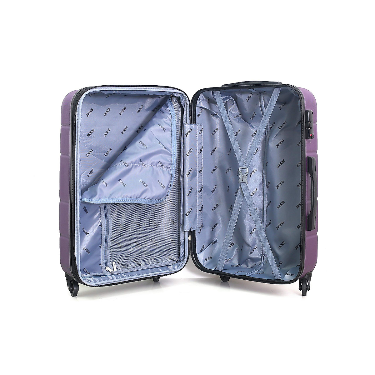 DUKAP RODEZ Hardside Luggage with Ergonomic Handles and TSA Lock | Spacious Traveling Suitcase, Travel Suitcase with Four Spinner Wheels and Studs | 20 Inch Carry On Luggage | Purple