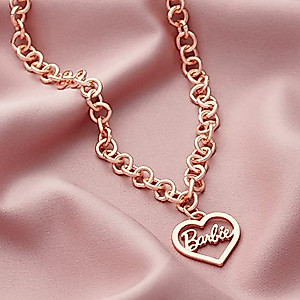 Barbie Round Link Heart Necklace - Rose Gold