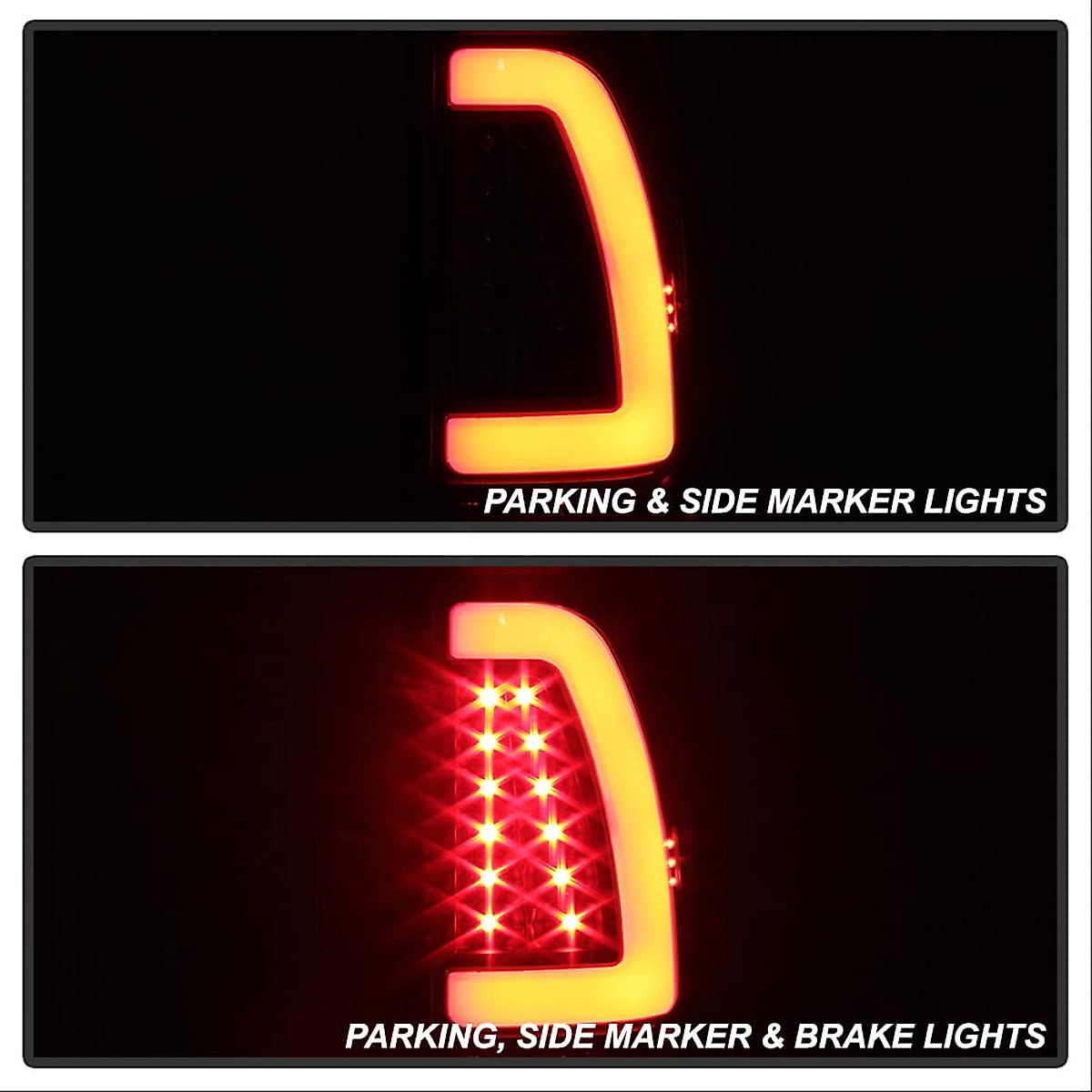 ACANII - For Black Smoke 1997-2003 Ford F150 99-07 F250 F350 LED Tube Tail Lights Brake Lamps