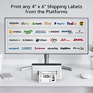 OFFNOVA Shipping Label Printer, 4x6 Label Printer for Shipping Packages, High Speed USB Thermal Printer, Supports ShipStation UPS FedEx Ebay