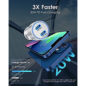 iPhone 14 13 12 Fast Charger [Apple MFi Certified], ARCCRA 20W PD Fast USB C Wall Charger Block + 40W 2Port USB C Car Charger + 2 X 6FT Lightning Cable for iPhone 14 13 12 Pro Max Mini 11 XS XR, iPad