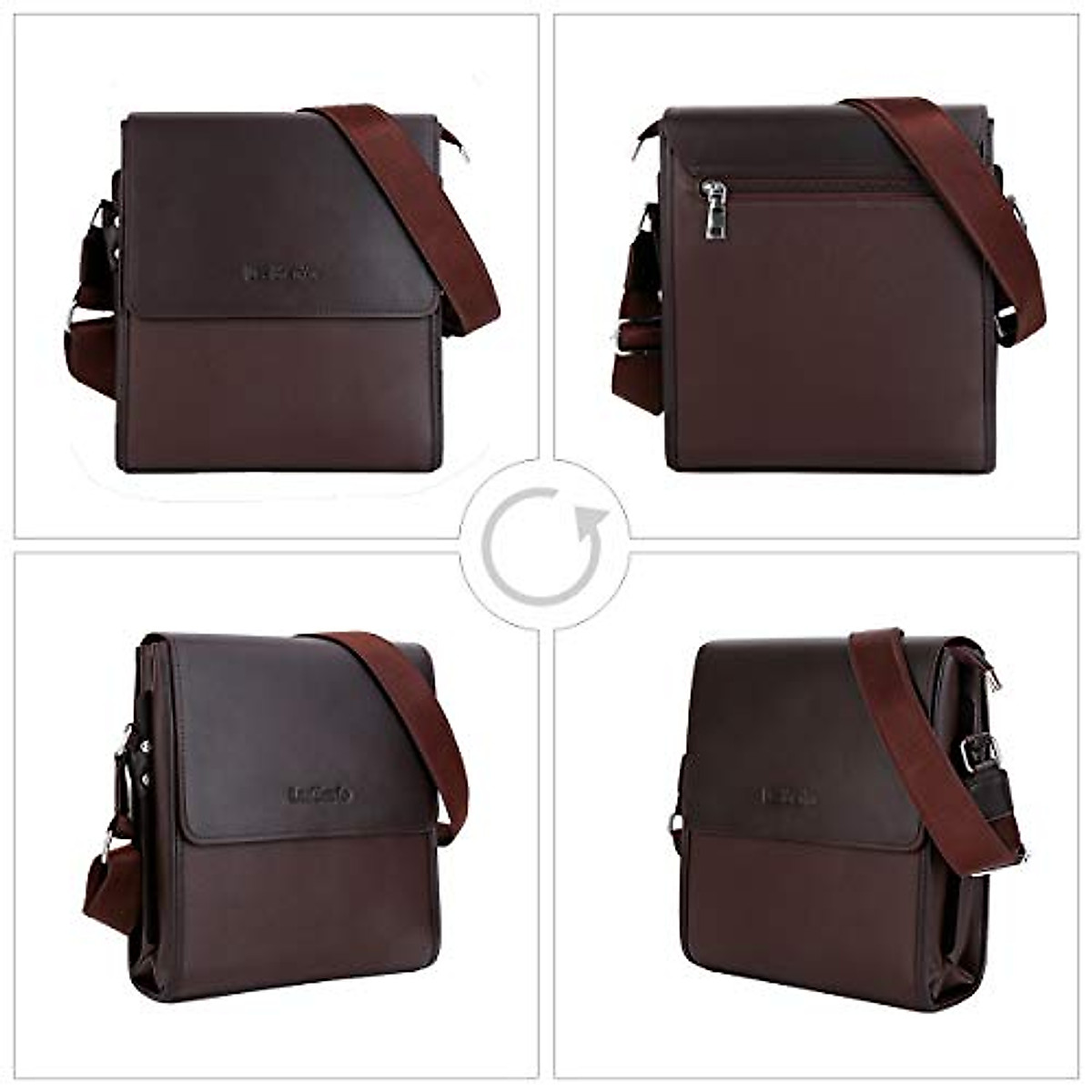 Leathario Men's Leather Shoulder Bag Crossbody Bag For Men Small Messenger For Work Business Satchel Travel