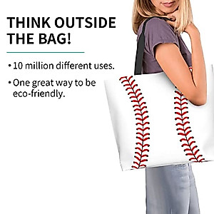 YOPIGOT Baseball Bag Handbag for Woman Shopping Bag Travel Bag Baseball Canvas Casual Bag Sports Bag for Mom Gifts