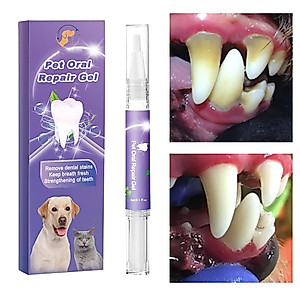 Pet Oral Repair Gel - 5 Pack Pet Oral Restoration White Gel, Targets Tartars, Without Brushing, Pet Oral Restorative Gel, Pet Oral Care Gel, Pet Breath Freshener For Dogs & Cats, 3ml