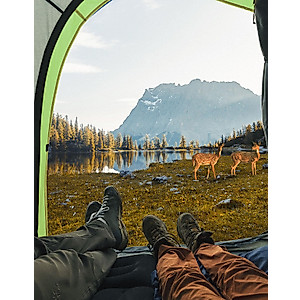 JOYTUTUS Pickup Truck Tent 2.0, Waterproof PU2000mm Double Layer for 2 Person, Portable Truck Bed Tent with Rainfly, 5.5'-6' Camping Preferred - Green