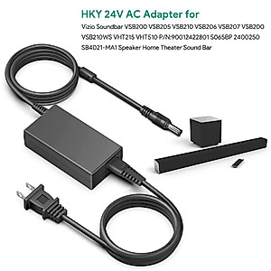 HKY 24V AC Adapter for Vizio Soundbar VSB200 VSB205 VSB210 VSB206 VSB207 VSB200 VSB210WS VHT215 VHT510 P/N:90012422801 S065BP2400250 SB4021-MA1 Speaker Home Theater Sound Bar Power Supply Charger