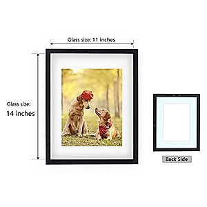 DLQuarts Floating Picture Frames, 11x14 Picture Frame, Floating Display for Photos 2x3, 3.5x5, 5x7, 8x10 or Full Display Without Mat for 11x14 Photos, 2 Pack, Weathered Black