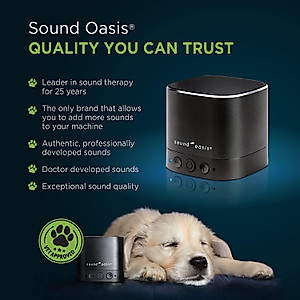 Sound Oasis Pet Bluetooth Sound Machine, 20 Dr Developed Calming Sounds to Soothe, Relax, Separation, Anxiety, Stress Relief, Sleep for Canine, Puppy, Dog, Cat for Storms, Fireworks, Barking, Travel