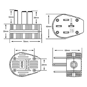 50A Power Plug, NEMA 14-50P 50A Electric Plugs, AC 125V/ 250V Grounding 3 Wire 4 Prong Straight Blade Plug,Male Dryer Plug Welder Plug