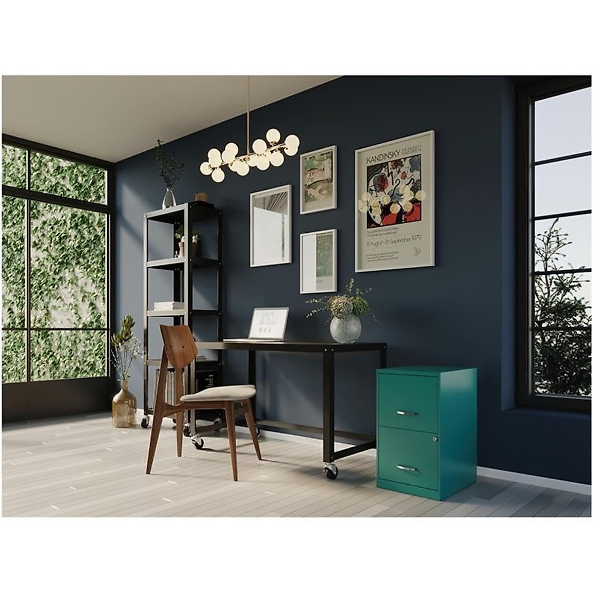 Hirsh Industries Space Solutions 18in 2 Drawer Metal File Cabinet Teal, Letter Size, Fully Assembled