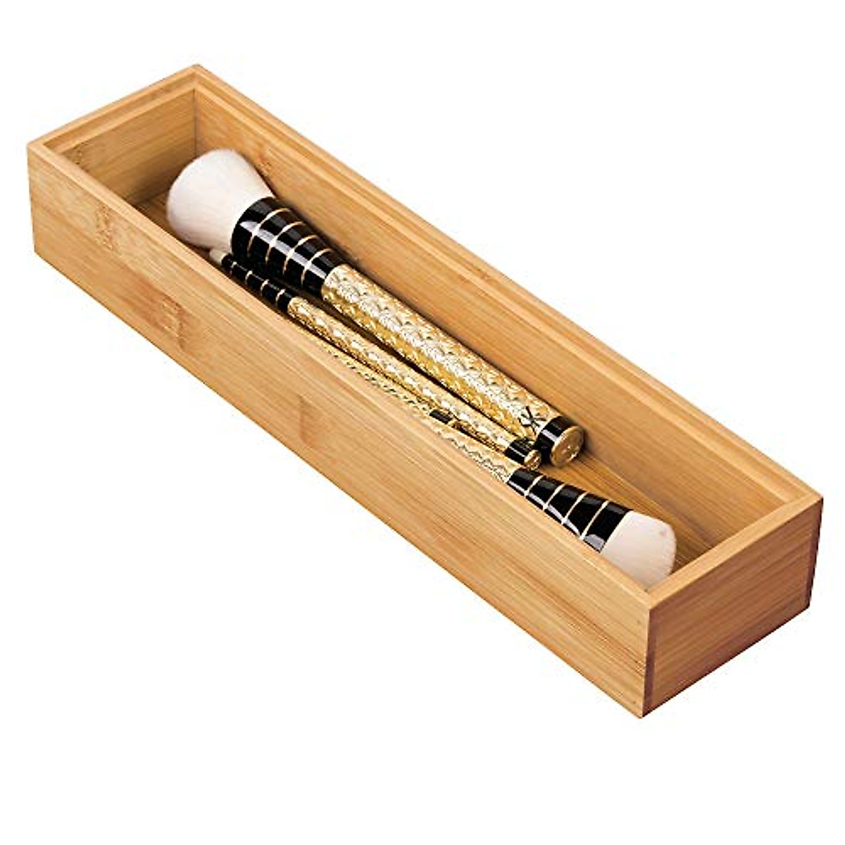 iDesign 41850 InterDesign Stackable Box-Bamboo, 3” x 12” x 2” Formbu Drawer Organizer - 3" x 12" x 2", 3" x 12"