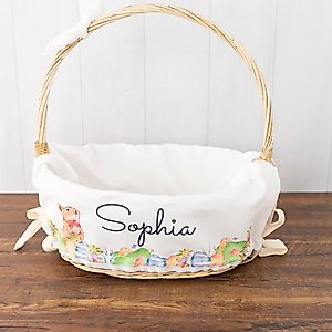 MT WORLD Easter Basket Liner Personalized Peter Rabbit Easter Basket Liner with Name Monogram Bunny Easter Basket Liner Gift for Easter Gift for Easter