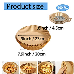 YouOKLight Air fryer disposable paper liner, parchment paper for air fryer, air fryer liners disposable, 7.9 Inch round air fryer paper liners, Food Grade Baking Microwave Paper 100 PCS.