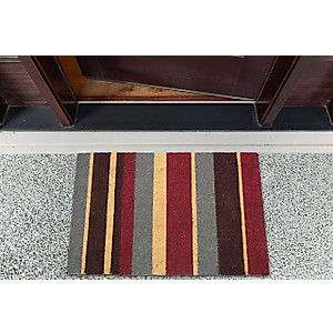 DII Colorful Design Natural Coir Doormat, 18x30, Multi Stripe