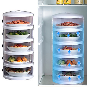 Kitchen Multi-layer Transparent Stackable Cover Insulation Dustproof Anti-Fly Meal Cover Tent Household Collection Protection Box Boxing Multilayer Insulated Vegetable Cover Stackable Box