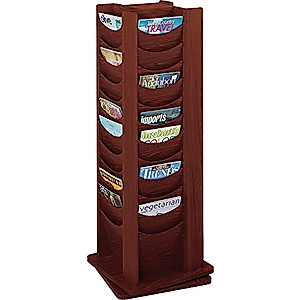 Safco 4335Mh Rotary Display 48 Compartments 17-3/4W X 17-3/4D X 49-1/2H Mahogany