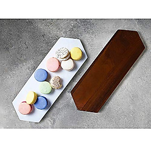 Libbey Urban Story Wood and Marble Flip Tray, 15-inch