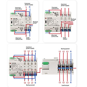 GAEYAELE on-Grid Photovolatic Power Automatic Transfer Switch Din Rail 4P 63A AC110V ATS PV Solar System Power Generator Transfer Switch Use (ATS-4P-63A-110VAC-Solar)