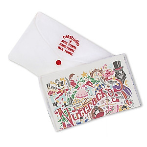 Catstudio Dish Towel, Christmas Nutcracker Kitchen Towel, Hand Towel with Original Artwork, Everyday Tea Towel or Washable Bar Towel, Christmas Decor